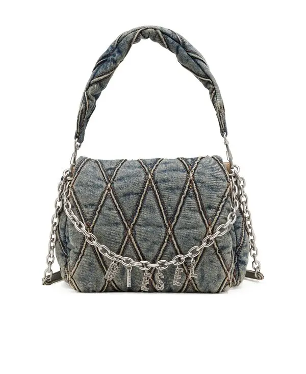 DIESEL® Charm-d Denim Shoulder Bag - Blue