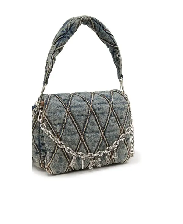 DIESEL® Charm-d Denim Shoulder Bag - Blue