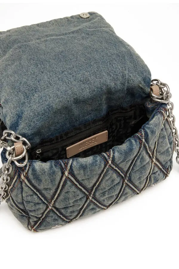 DIESEL® Charm-d Denim Shoulder Bag - Blue
