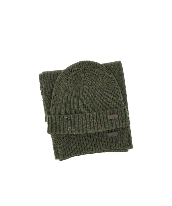 Barbour Carlton Beanie And Scarf Set - Green