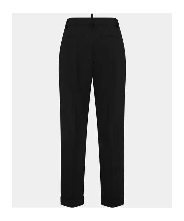Dsquared2 High-waisted Cotton Straight-leg Trousers