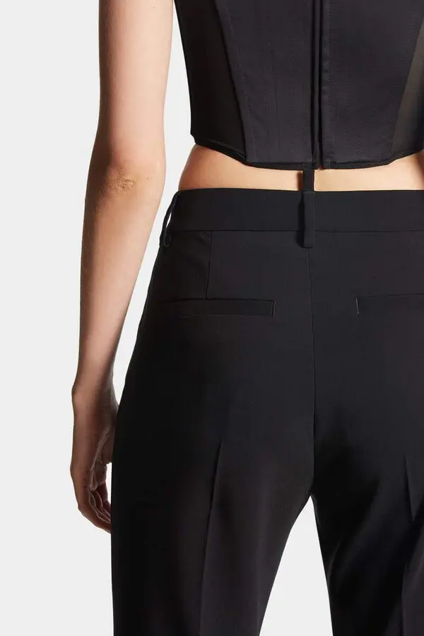 Dsquared2 High-waisted Cotton Straight-leg Trousers