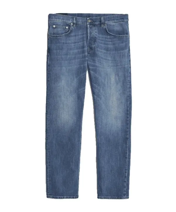 DONDUP Regular Fit Jeans With Metal Logo Plate