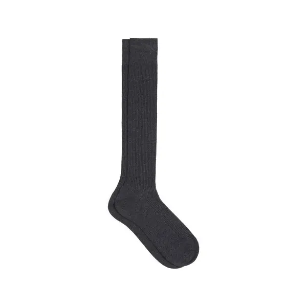 Max Mara Ribbed-knit Long Socks - Black
