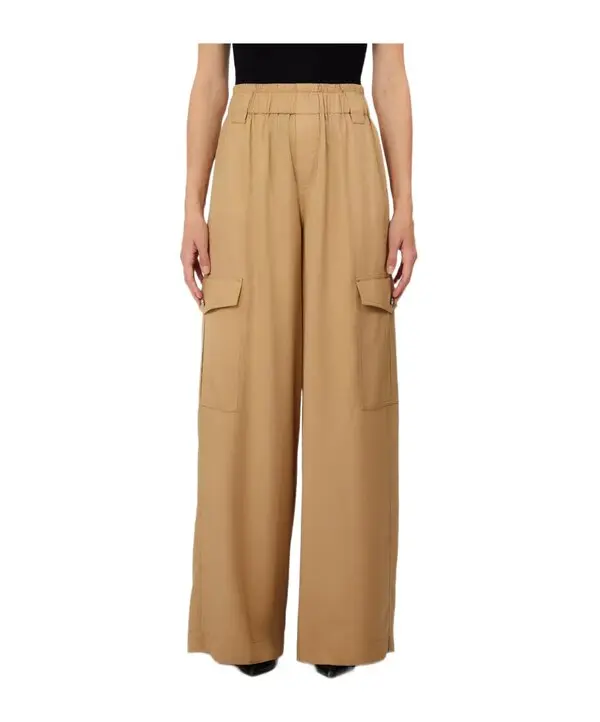 Liu Jo Elasticated Waistband Wide-leg Pants With Flap Pockets