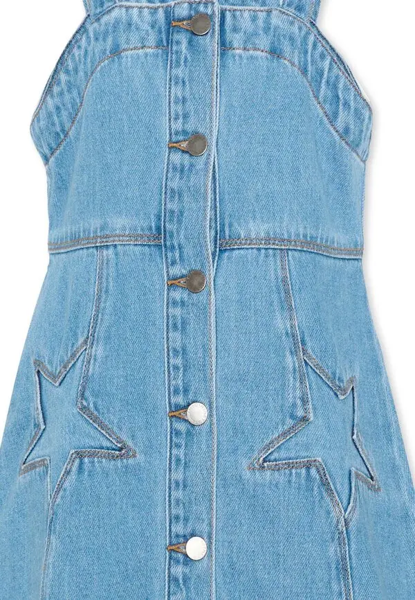 Stella McCartney Sleeveless Star Detail Denim Dress