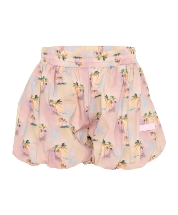 Palm Angels Graphic Print Elastic Waist Shorts