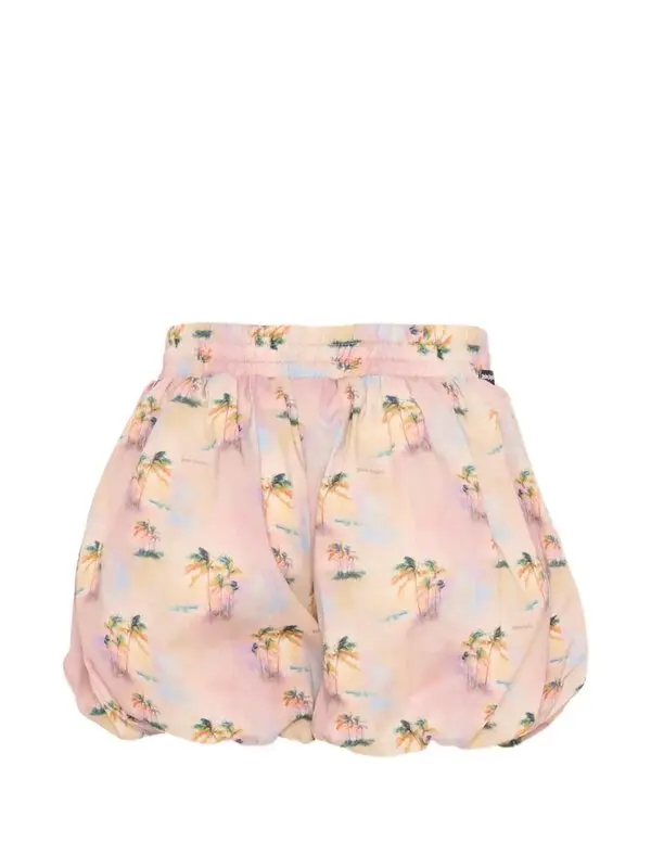 Palm Angels Graphic Print Elastic Waist Shorts