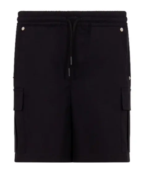 MSGM Elastic Waist Cargo Shorts With Drawstring - Black