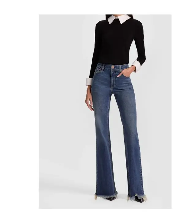 ALICEOLIVIA Alice+olivia Delancey Frayed Bootcut Jeans