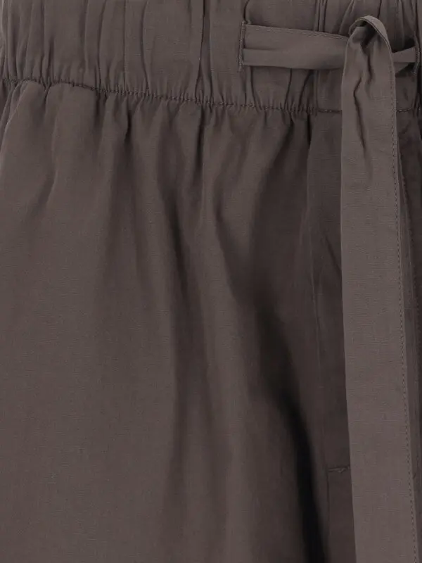 TEKLA Poplin Pyjama Shorts - Brown