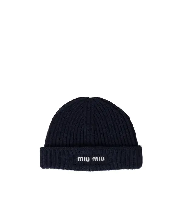 Miu Miu Wool Beanie - Blue/white