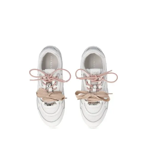 Pinko Lace-up Sneakers With Metallic Detail
