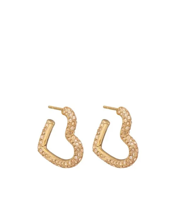 COACH Heart Shaped Crystal Earrings - Rose Gold