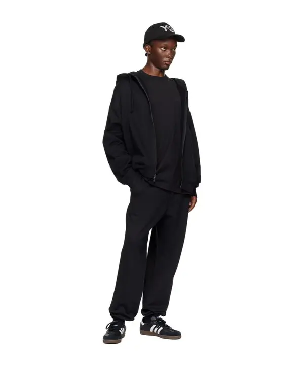 Y3 Zip-up Hooded Jacket With Embellished Chest
