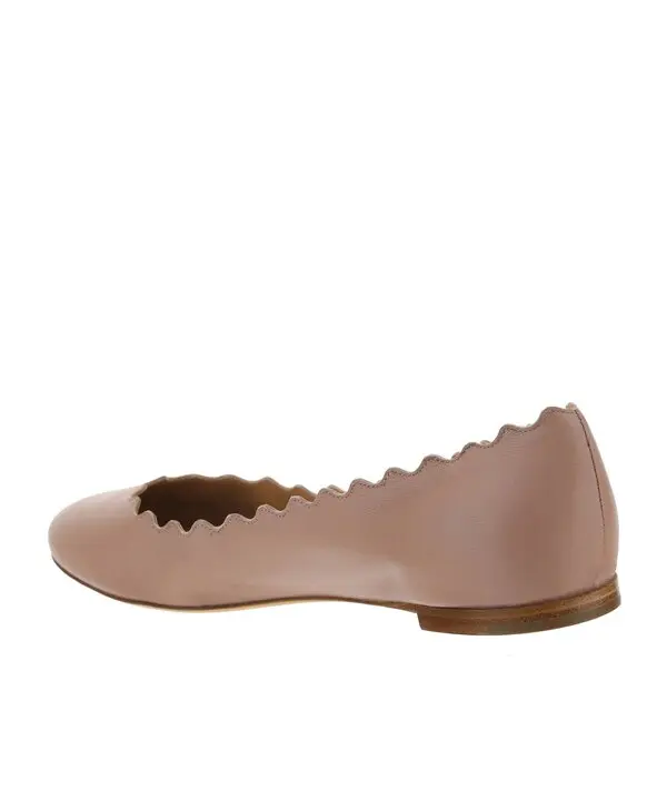 Chloé Lauren Scalloped Trim Ballerinas - Pink