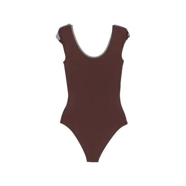 Gimaguas Sleeveless V-neck One-piece Swimsuit With Button Detail
