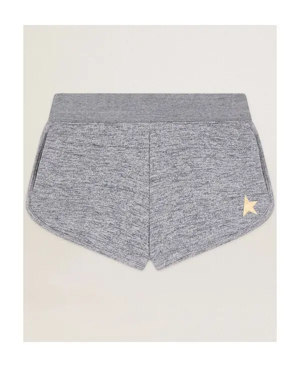 GOLDEN GOOSE Grey Star Embroidered Shorts - Gray