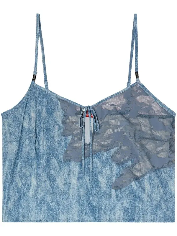 DIESEL® X Savage X Fenty Lace Panelled Stretch Camisole - Light Blue