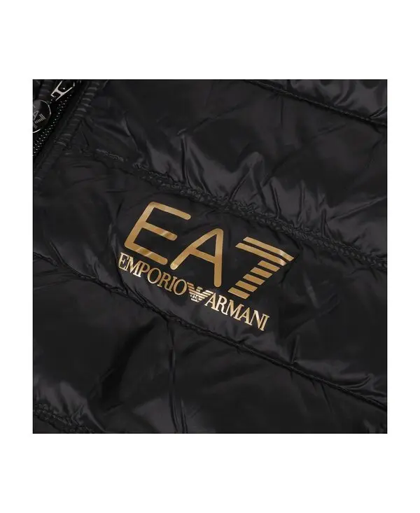 EA7 Quilted Zip-up Down Jacket With Stand Collar
