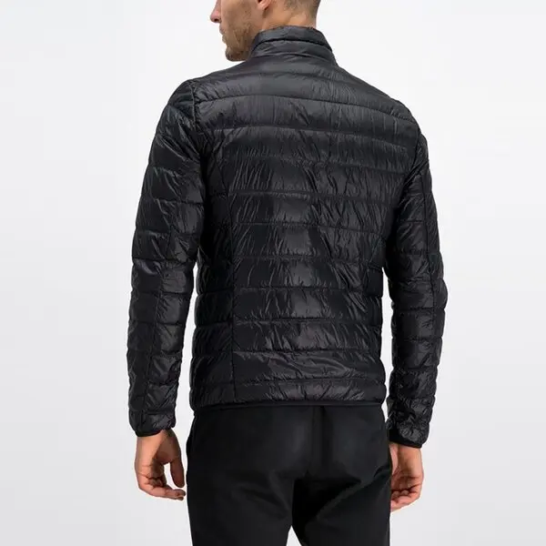 EA7 Quilted Zip-up Down Jacket With Stand Collar