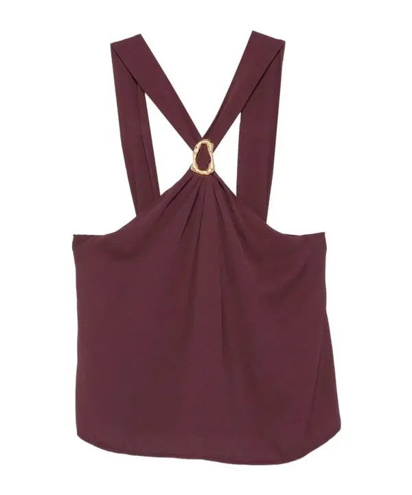 FORTE_FORTE Sleeveless Criss-cross Top With Embellishment