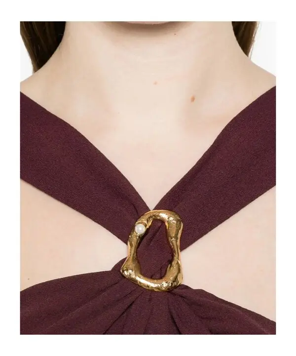 FORTE_FORTE Sleeveless Criss-cross Top With Embellishment