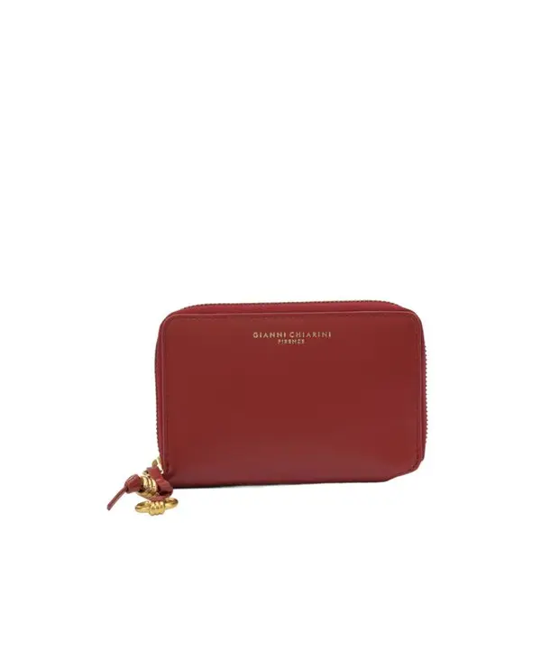GIANNI CHIARINI Zipper Clip Wallet - Ruby Red