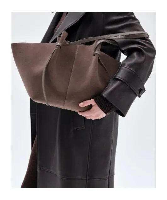 Yuzefi Large Mochi Suede Shoulder Bag
