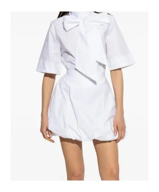BY MALENE BIRGER Short Sleeve Shirt With Detachable Bow
