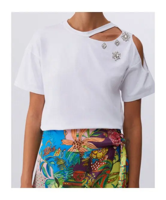 Liu Jo Embellished Cut-out T-shirt