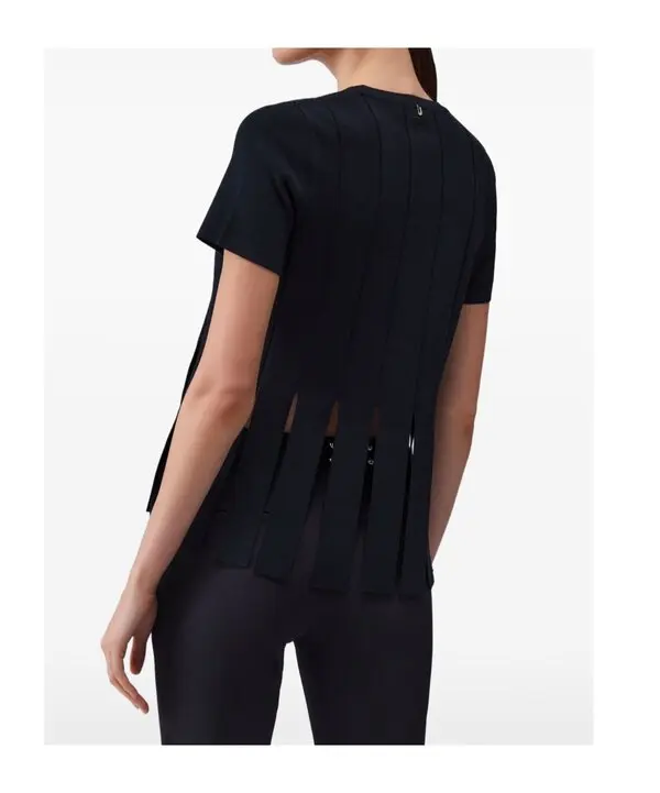 Liu Jo Short-sleeve Knitted Sweater With Fringe Detail