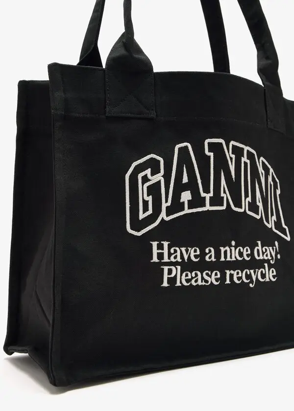 GANNI Large Shopper Bag - Black