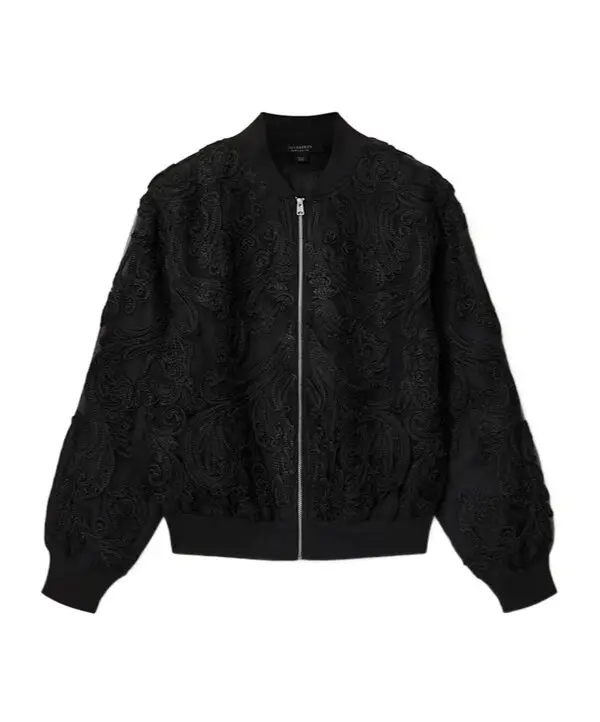 ALLSAINTS Jade Embroidered Zip-up Jacket