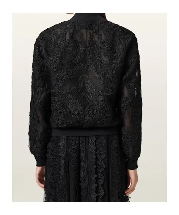ALLSAINTS Jade Embroidered Zip-up Jacket