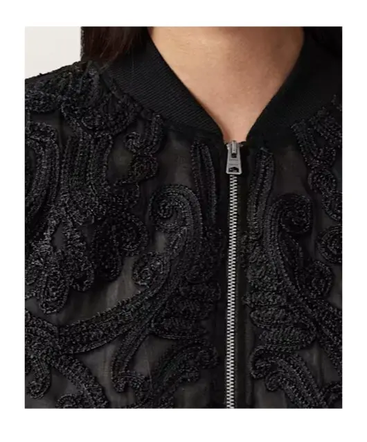 ALLSAINTS Jade Embroidered Zip-up Jacket