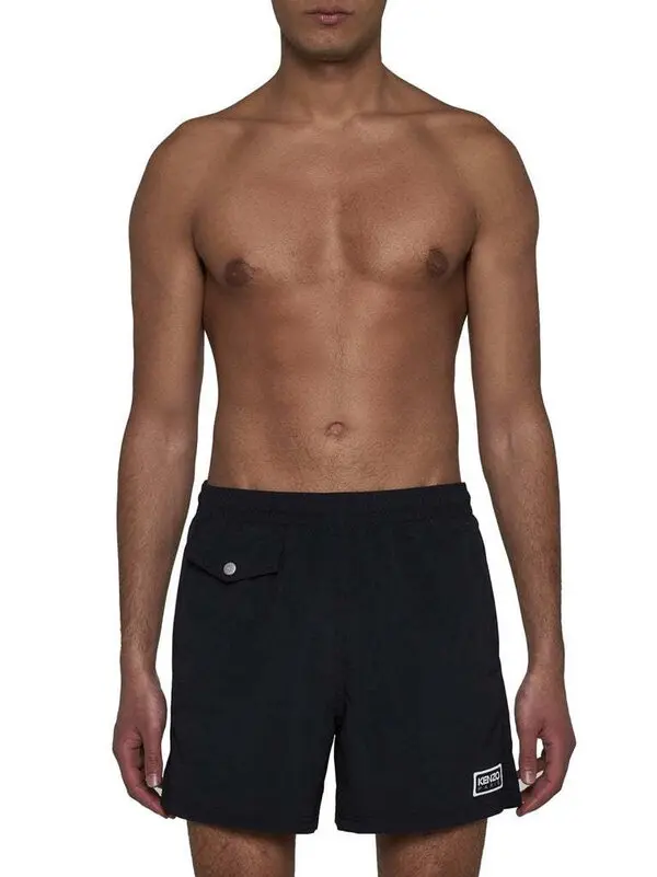 Kenzo Logo Patch Swim Trunks