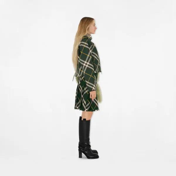 Burberry Check-pattern Zip-up Hooded Cropped Jacket