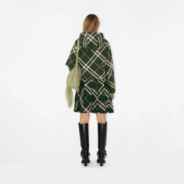 Burberry Check-pattern Zip-up Hooded Cropped Jacket