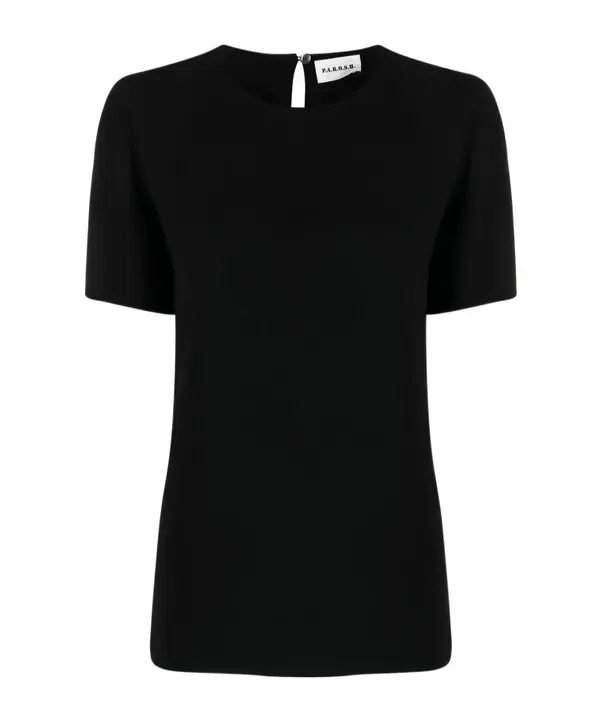 P.a.r.o.s.h Drop Shoulder Blouse With Keyhole Detail