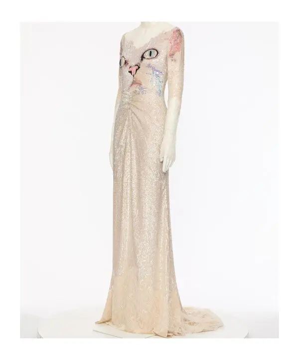 Valentino Garavani Sequined Cat Motif Gown