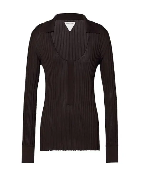 Bottega Veneta Long Sleeve Ribbed Knit Pullover