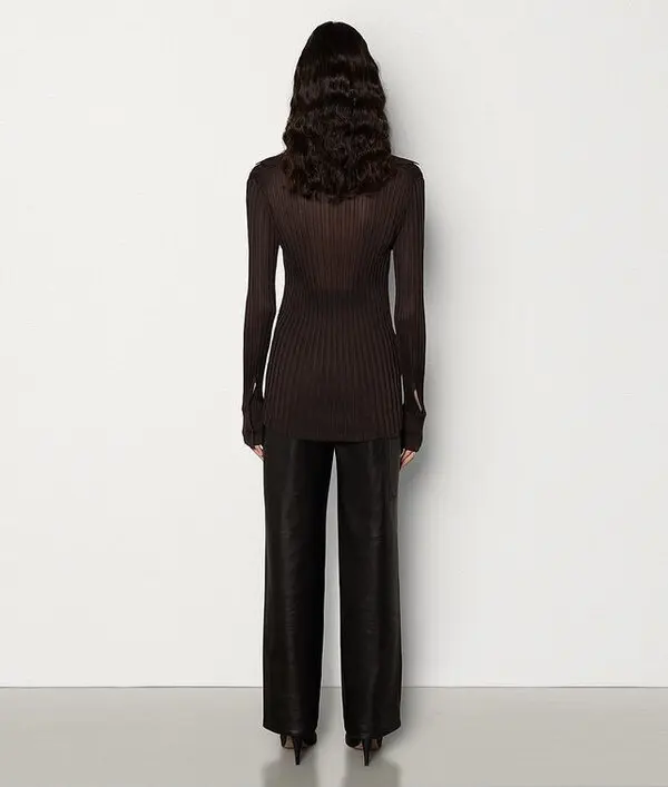 Bottega Veneta Long Sleeve Ribbed Knit Pullover