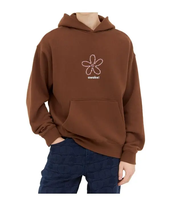 AWAKE Logo Floral Hoodie - Brown