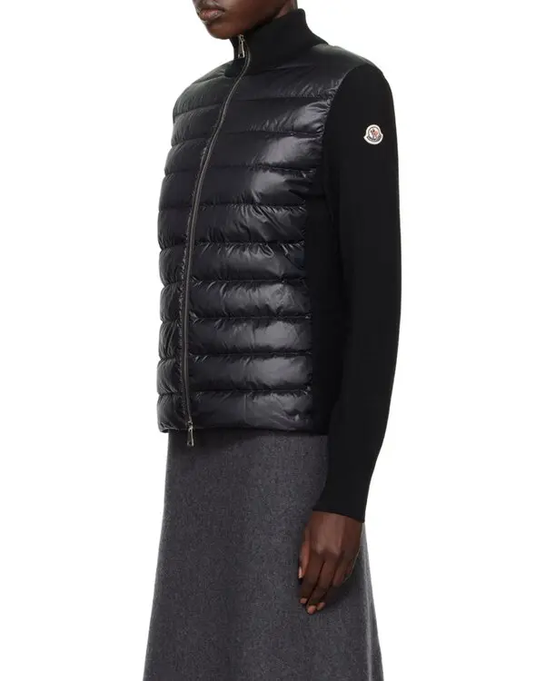 Moncler Padded Zipped Cardigan - Black