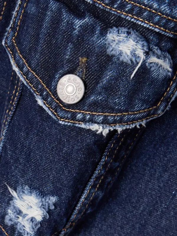 Acne Studios Relaxed Fit Distressed Denim Jacket