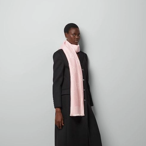 Gucci Gg Jacquard Frayed-edge Shawl
