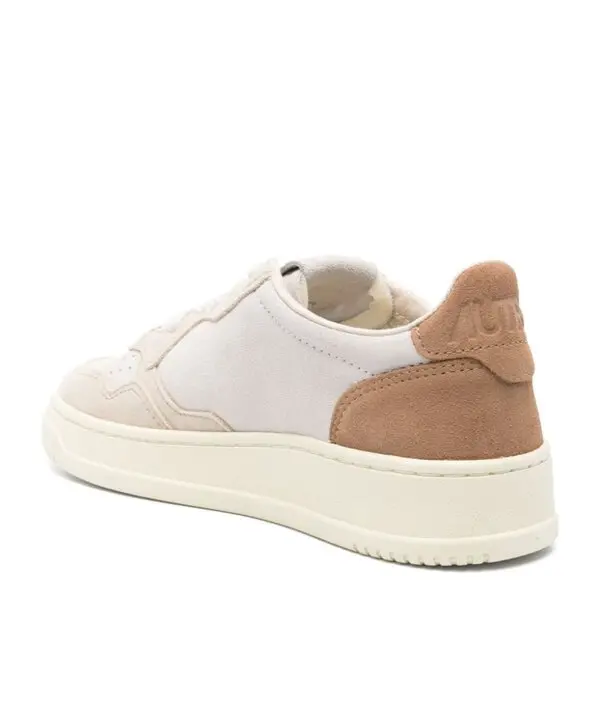 AUTRY Medalist Suede-trim Low-top Sneakers - Beige