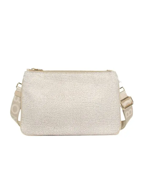 Borbonese Textured Shoulder Bag - White