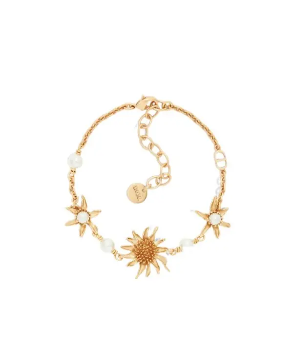Dior Chardons Bracelet With Pearl Accents - Golden